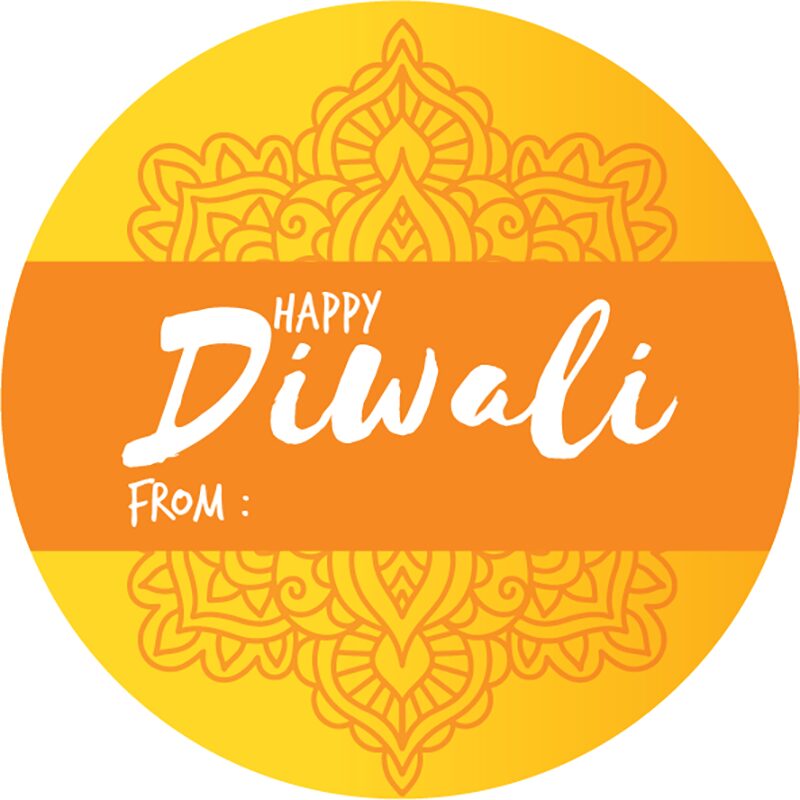 Happy Diwali Sticker Labels for Diwali Gifts Box, Gift Bags - Diwali ...