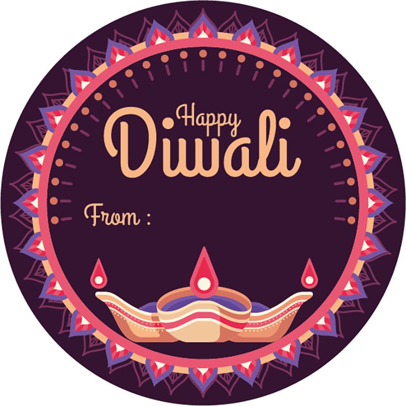 Happy Diwali Sticker Labels for Diwali Gifts Box, Gift Bags - Diwali ...