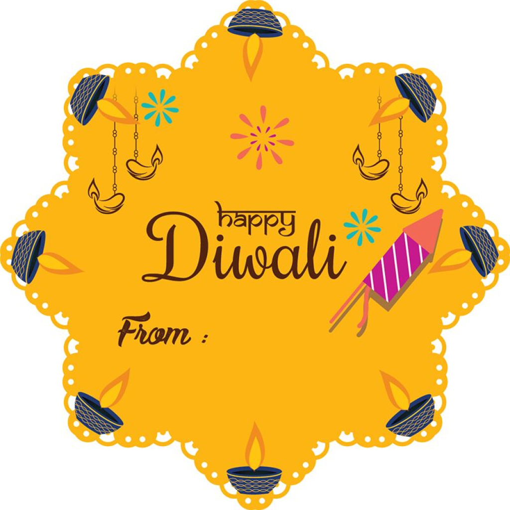Happy Diwali Sticker Labels for Diwali Gifts Box, Gift Bags - Diwali ...