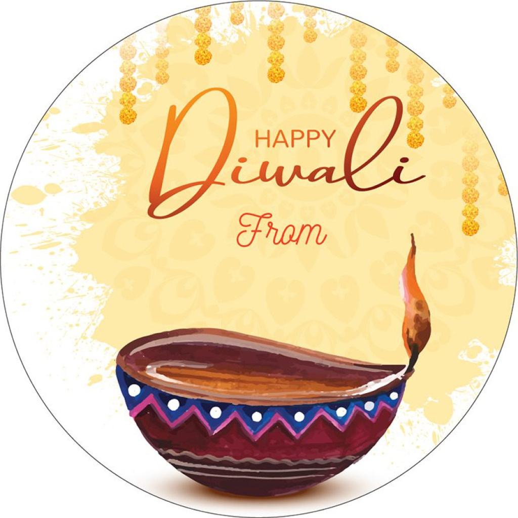 Happy Diwali Sticker Labels for Diwali Gifts Box, Gift Bags - Diwali ...