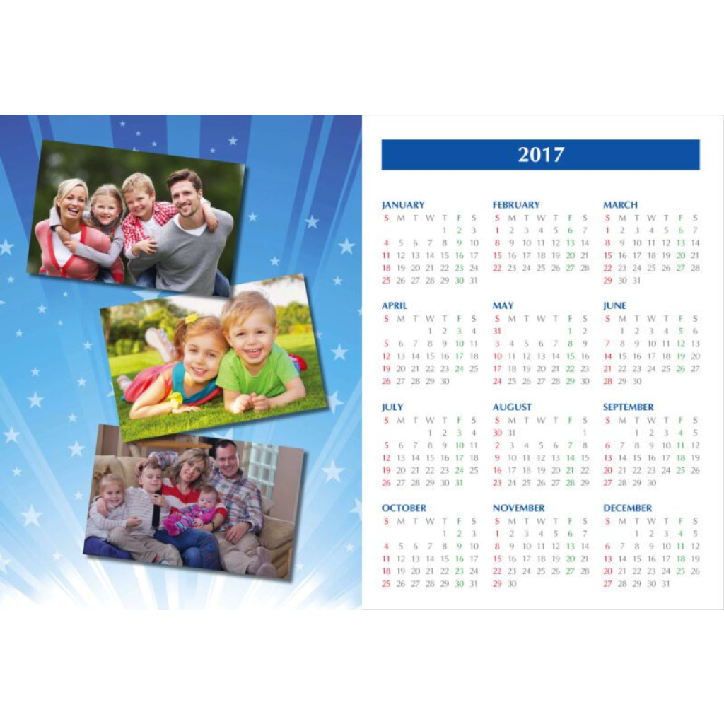 Poster Calendar Collage PCC 002 (3 Photos) - Custom Labels | Stickers ...