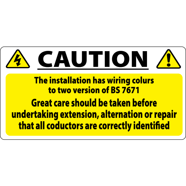 BS7671 Wiring Colours Labels 100x50mm - Personalised Gifts in Dubai ...