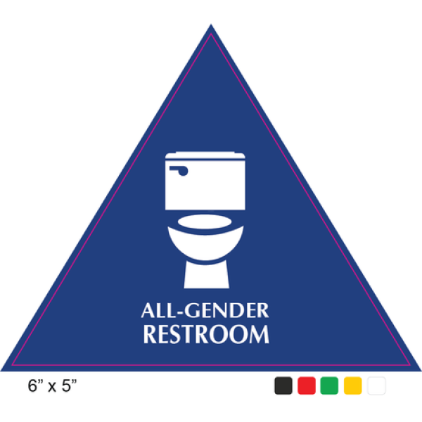 Waterproof Sticker Toilet Signs Labels- All Gender Restroom – Triangle ...