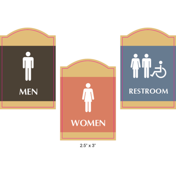 Waterproof Sticker Toilet Signs Labels- Fancy Gender Sticker (3 in 1 ...