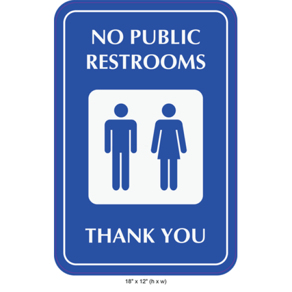 Waterproof Sticker Toilet Signs Labels- No Public Restroom 003 - Large ...