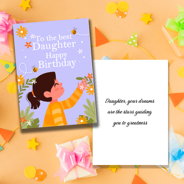 Daughter Happy Birthday Greeting Cards - Custom Labels | Stickers ...