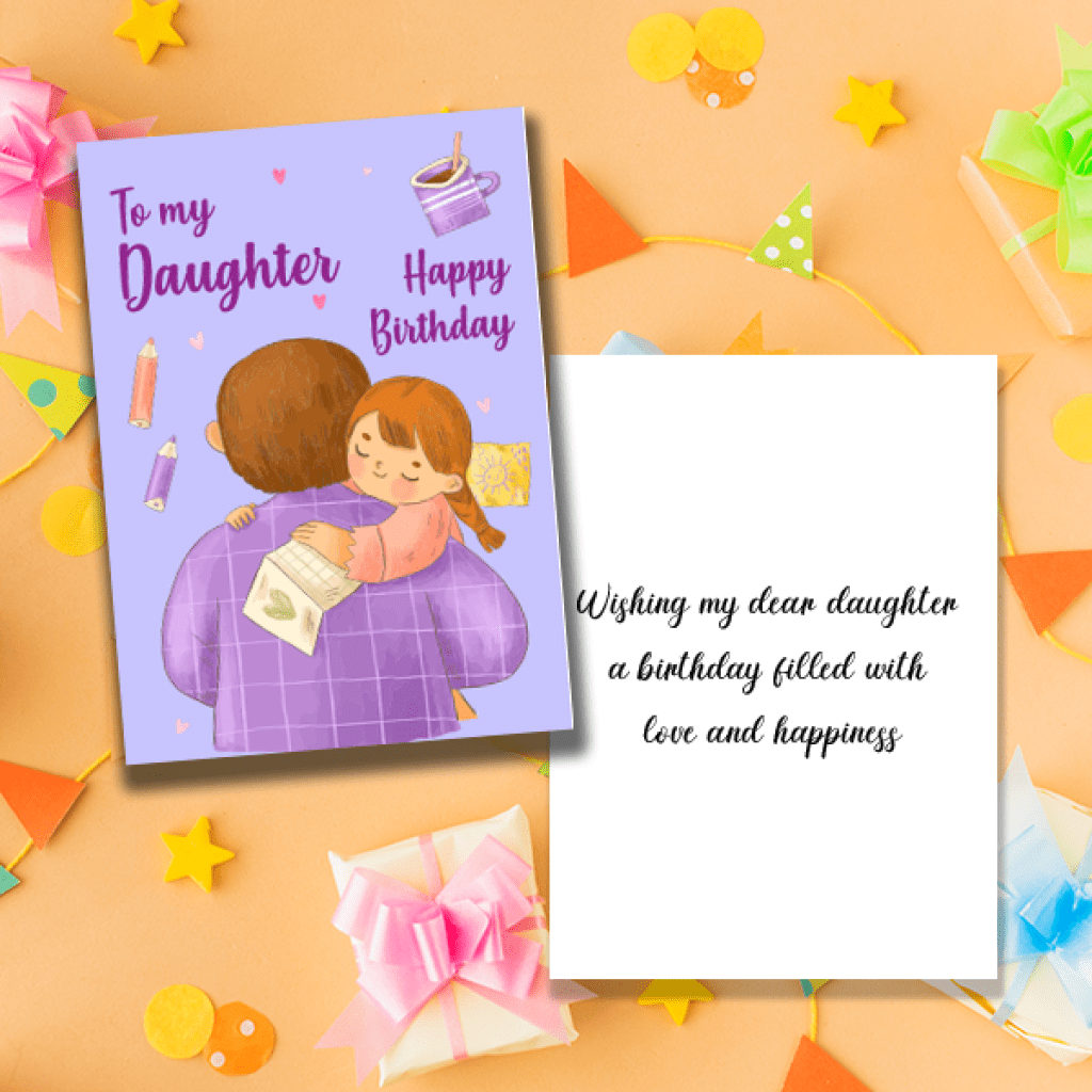 Daughter Happy Birthday Greeting Cards - Custom Labels | Stickers ...