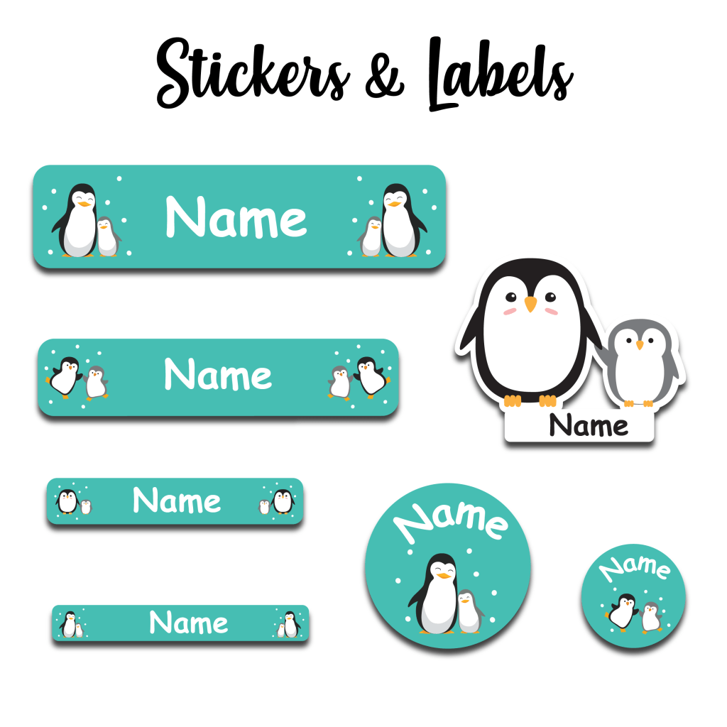 Penguin Family - Custom Labels | Stickers | Personalised Gift in Dubai