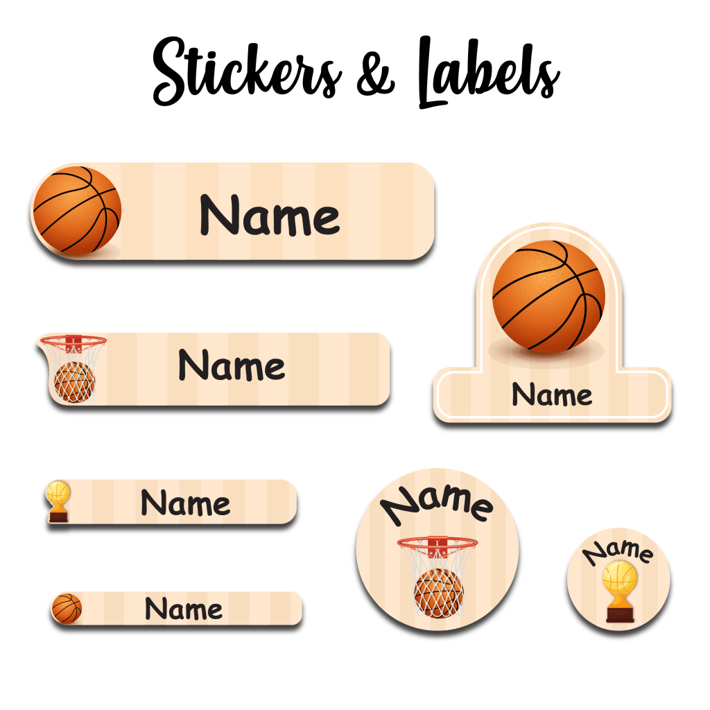 Basketball -Value pack of 107 labels - Custom Labels | Stickers ...