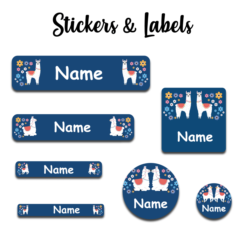 Llama Sleepaway Camp - Custom Labels | Stickers | Personalised Gift in ...
