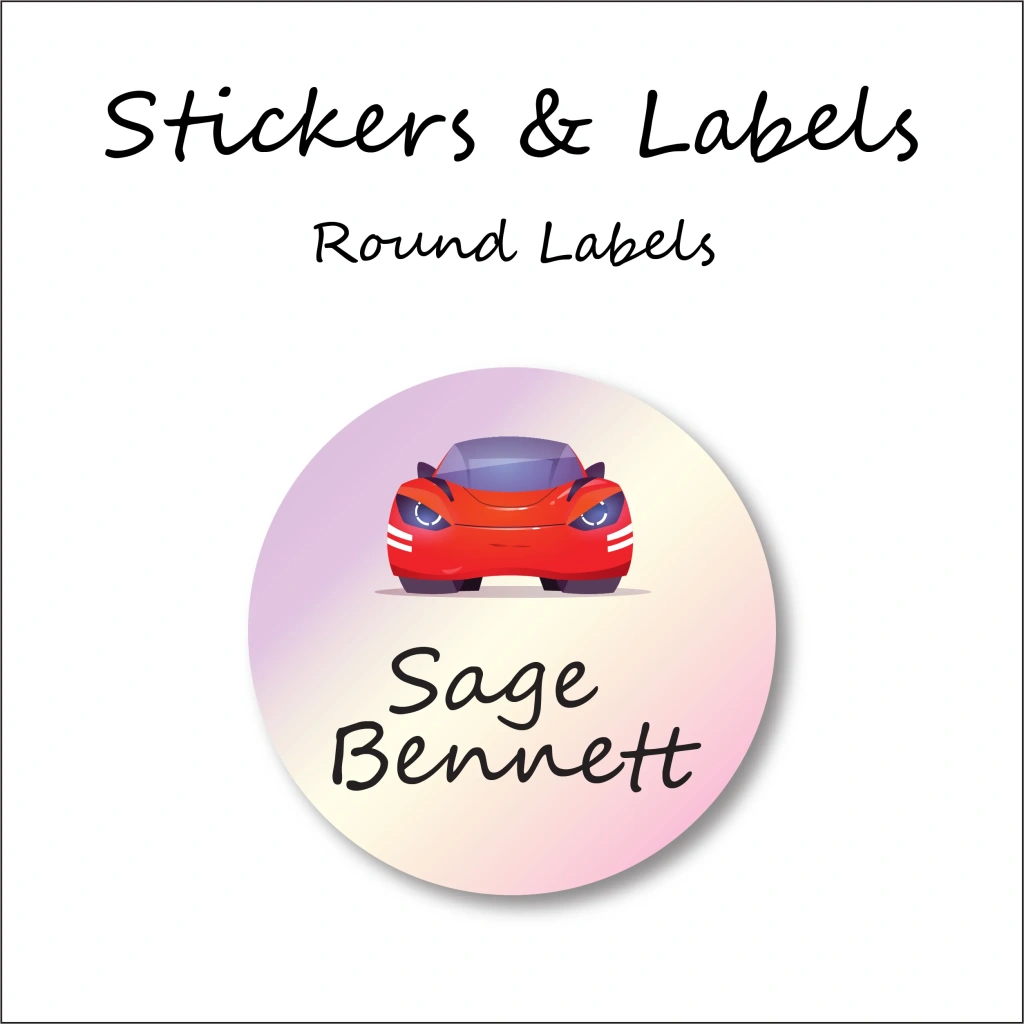 Electric Car-Pack of 50 Round Waterproof Labels - Custom Labels ...